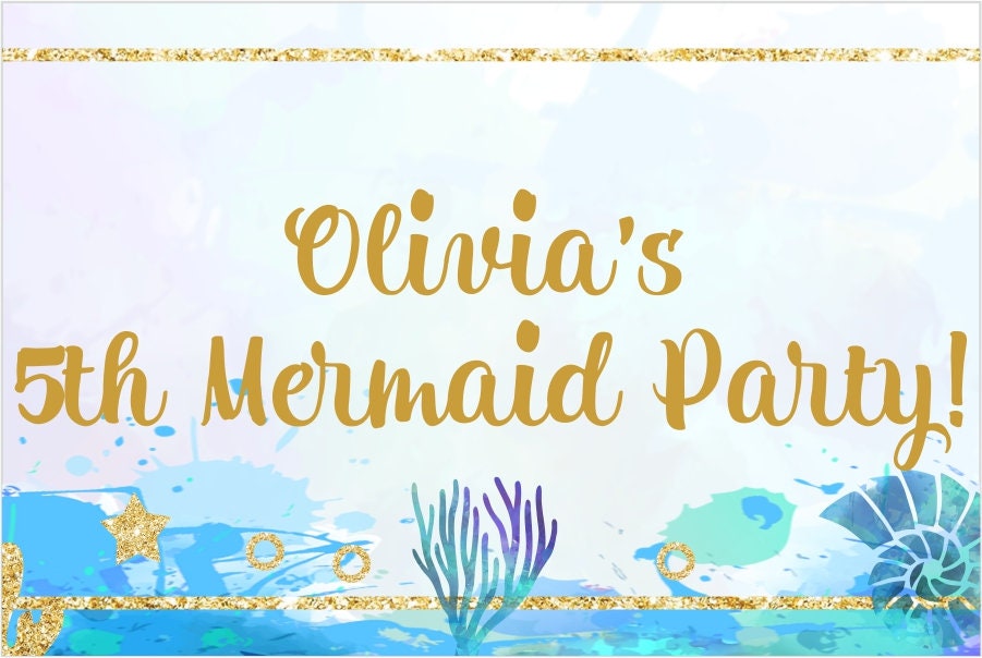 Mermaid Water Bottle Labels Mermaid Party Favor Tags | Etsy