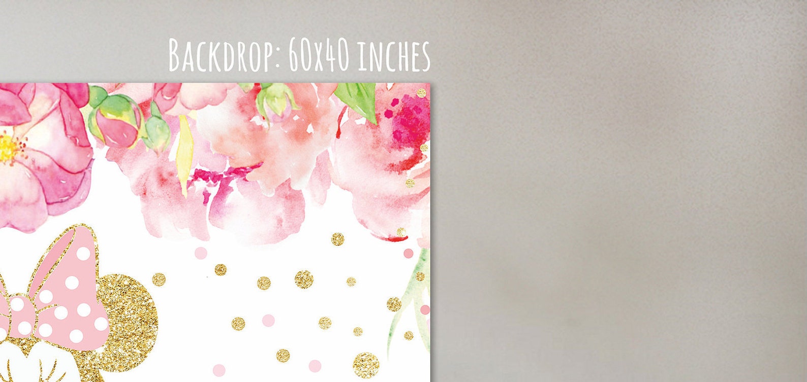 Minnie Mouse Backdrop Minnie Mouse Wall Decal Minnie Mouse | Etsy