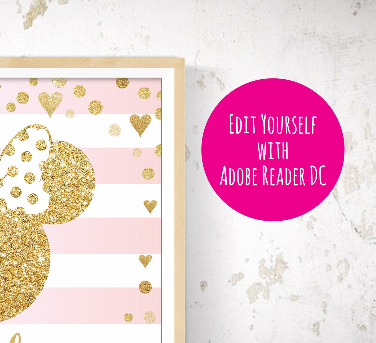 Minnie Mouse Sign Template Editable Sign Minnie Mouse Poster - Etsy