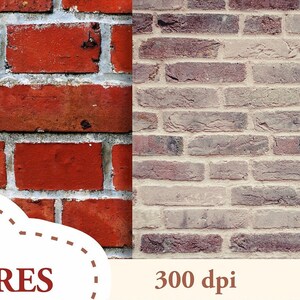 RED BRICKS TEXTURE Digital Paper, Rustic White Bricks Paper, Scrapbook ...