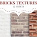 RED BRICKS TEXTURE Digital Paper, Rustic White Bricks Paper, Scrapbook ...