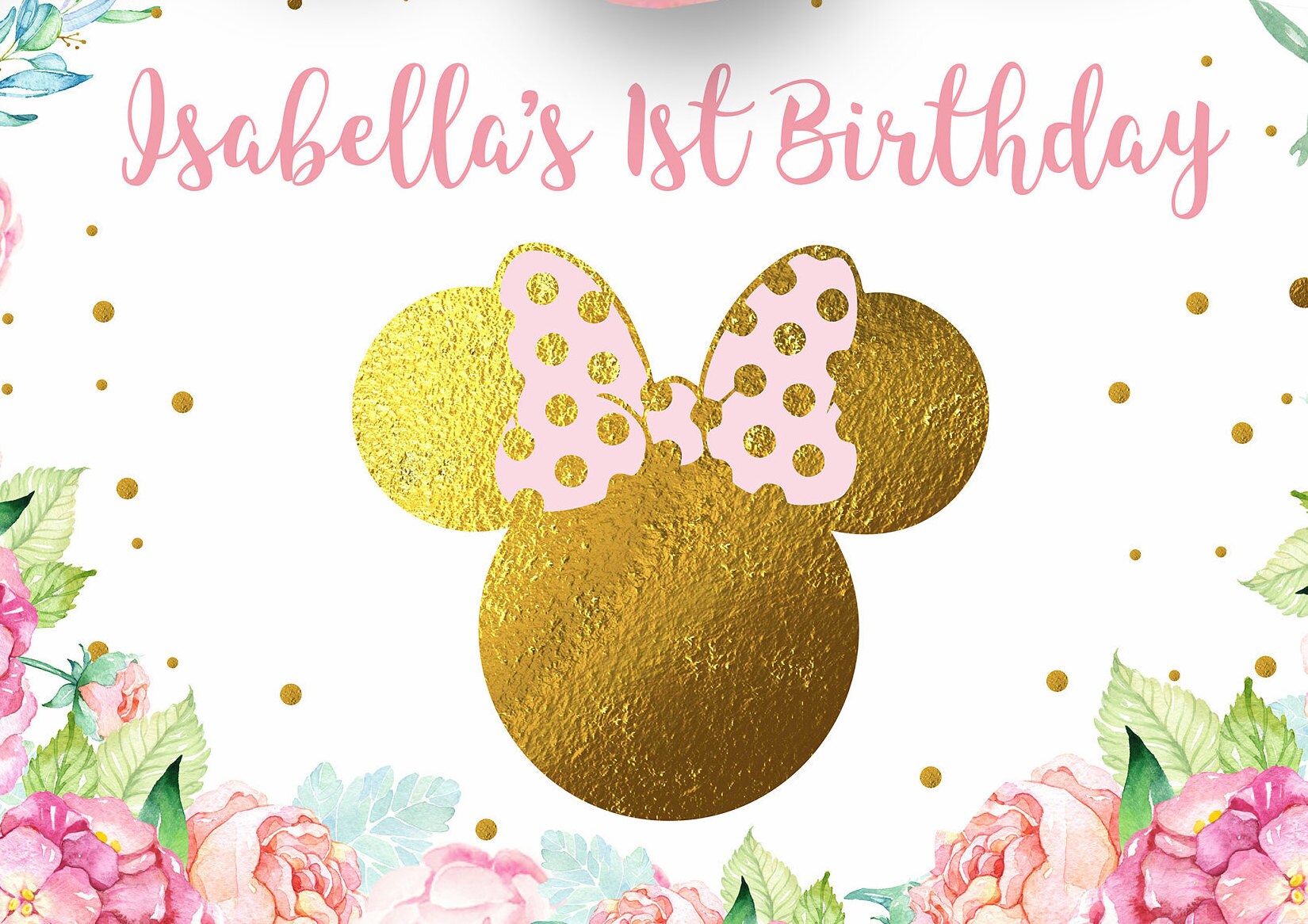 Minnie Mouse Backdrop Minnie Mouse Wall Decall Minnie Mouse | Etsy New ...