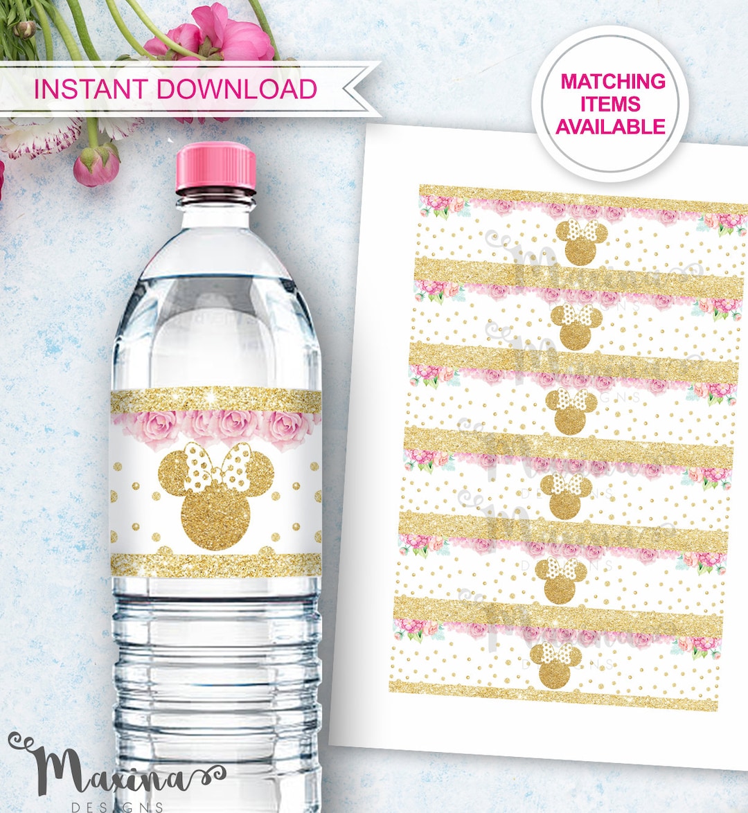 Minnie Mouse Water Bottle Label, Labels Printable Minnie Mouse Bottle ...