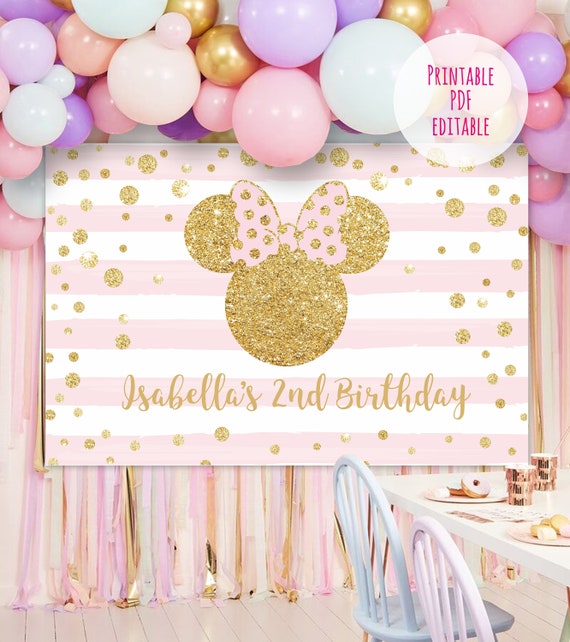 Minnie Mouse Backdrop Minnie Mouse Wall Decal Minnie Mouse | Etsy