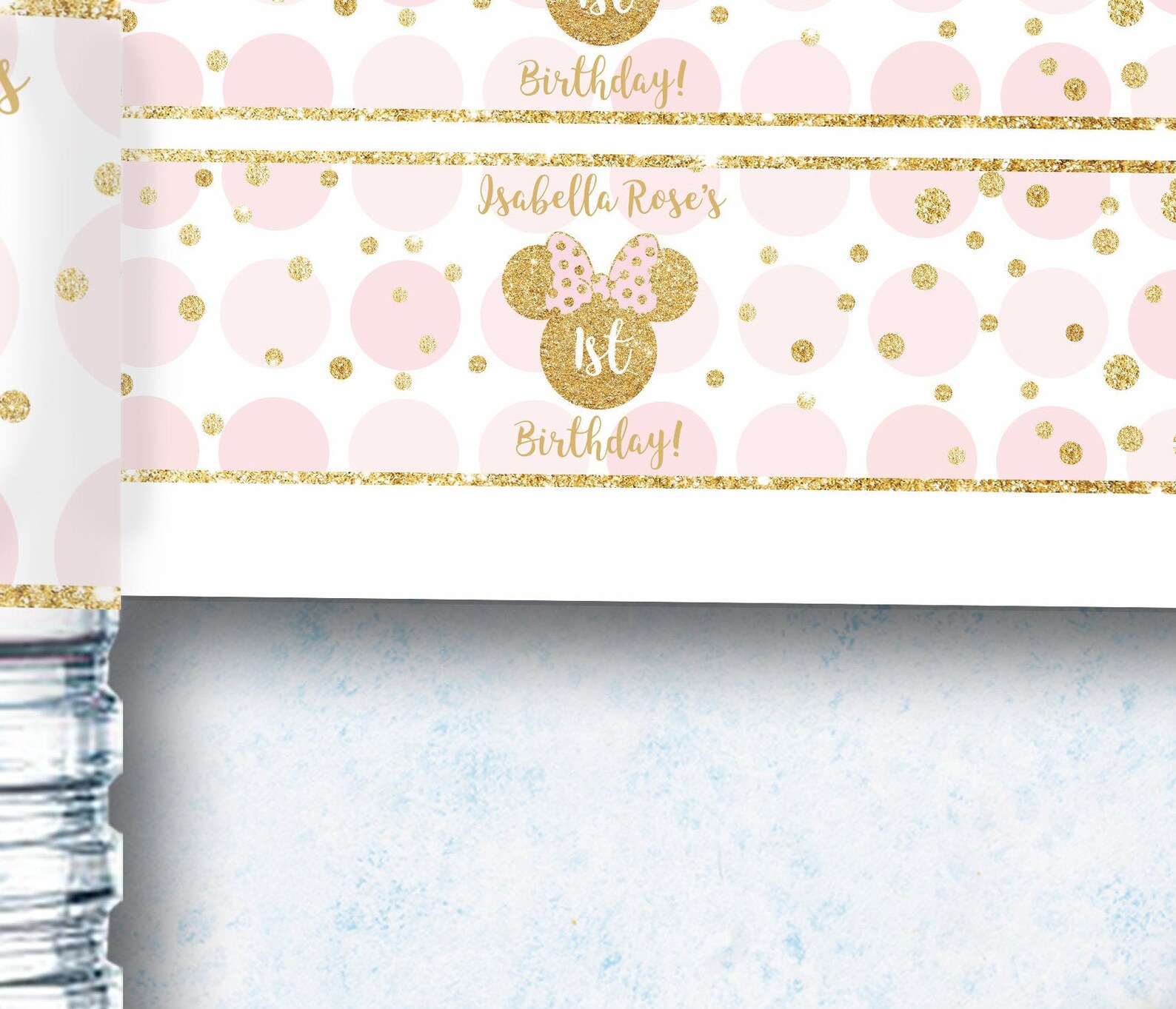 Minnie Mouse Bottle Label Template Minnie Mouse Water Bottle - Etsy