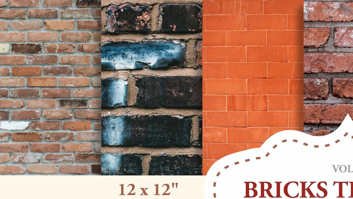 RED BRICKS TEXTURE Digital Paper Rustic White Bricks Paper - Etsy