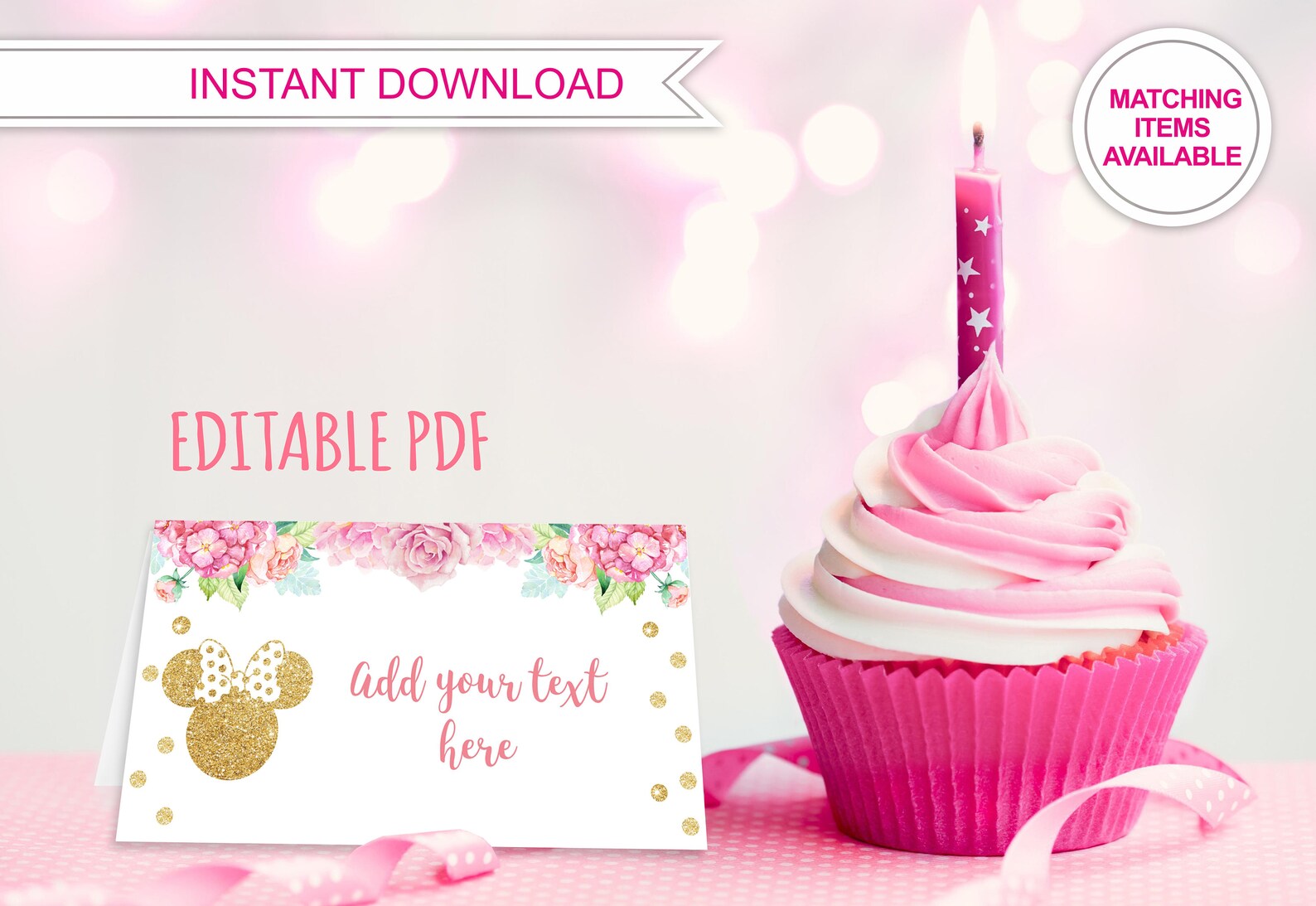 Minnie Mouse Table Tents Minnie Mouse Place Setting Cards - Etsy