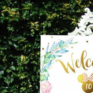 MINNIE MOUSE WELCOME Sign Birthday Party Minnie Mouse Welcome - Etsy