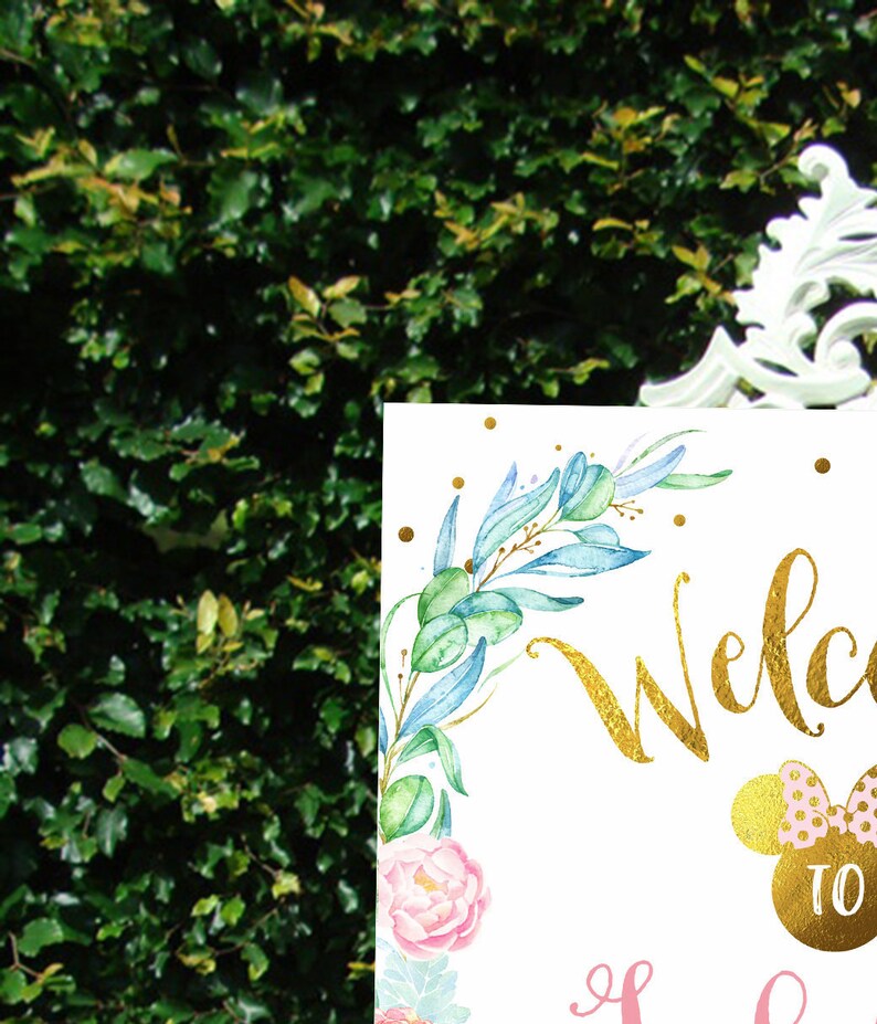 MINNIE MOUSE WELCOME Sign Birthday Party Minnie Mouse Welcome - Etsy