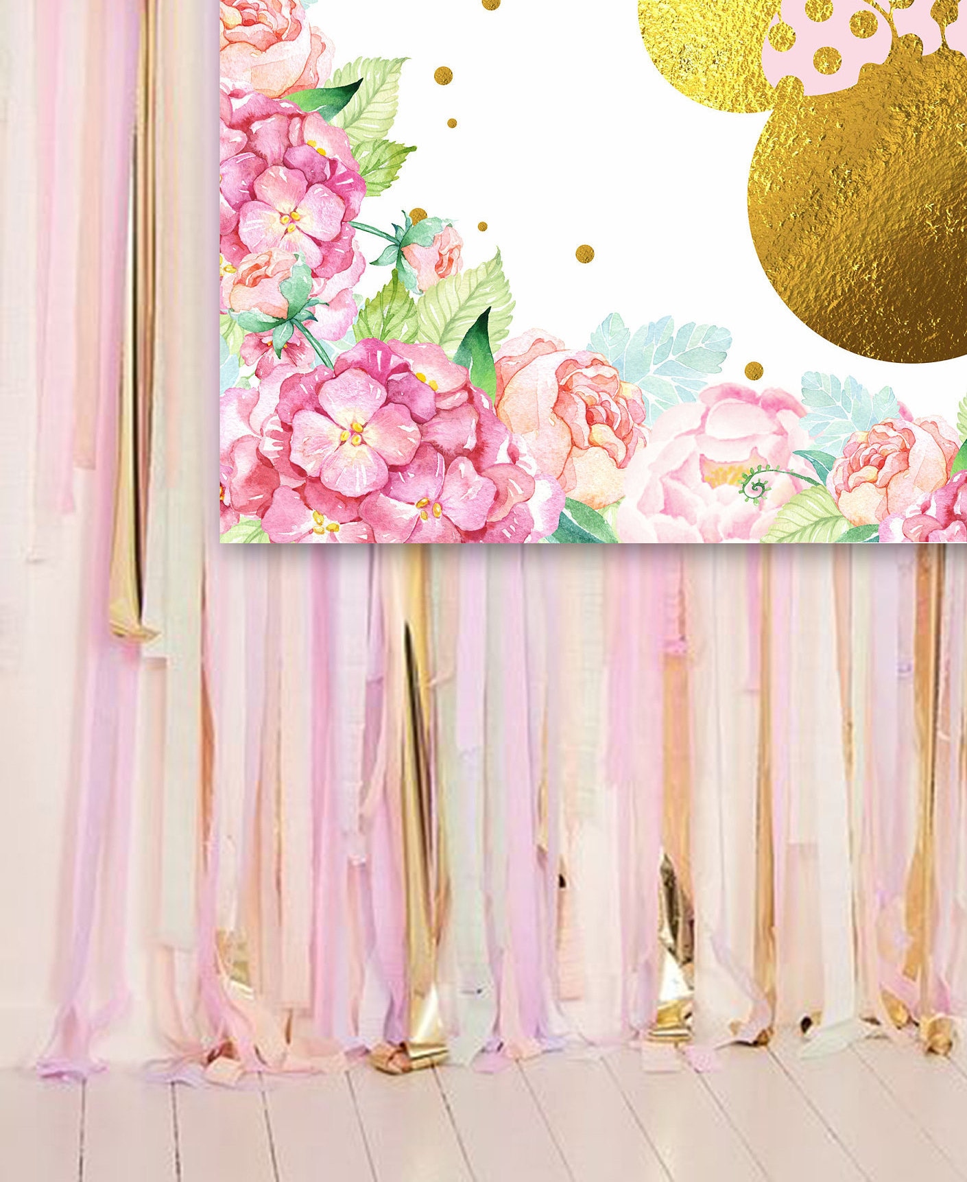 Minnie Mouse Backdrop Minnie Mouse Wall Decall Minnie Mouse - Etsy