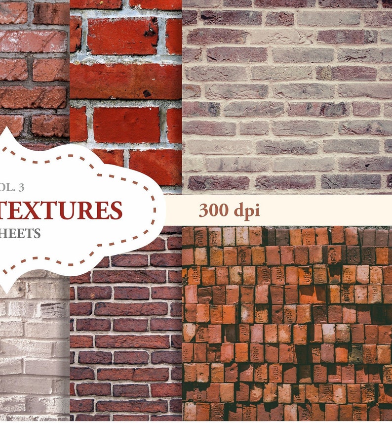 RED BRICKS TEXTURE Digital Paper Rustic White Bricks Paper - Etsy
