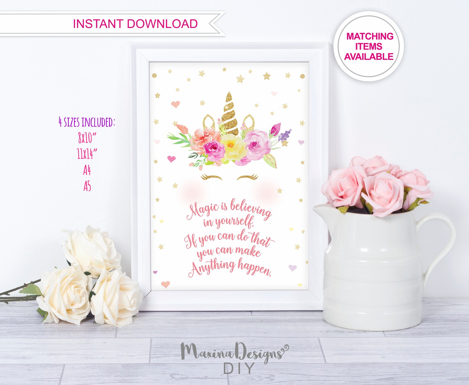 Unicorn Printable Sign Unicorn Party Sign Unicorn Birthday | Etsy