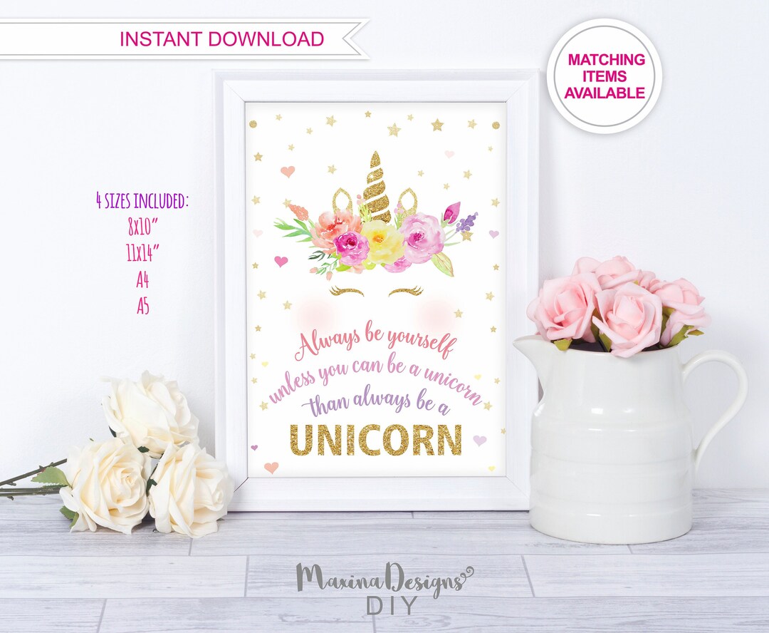 Unicorn Party Sign Unicorn Birthday Decoration Printable - Etsy