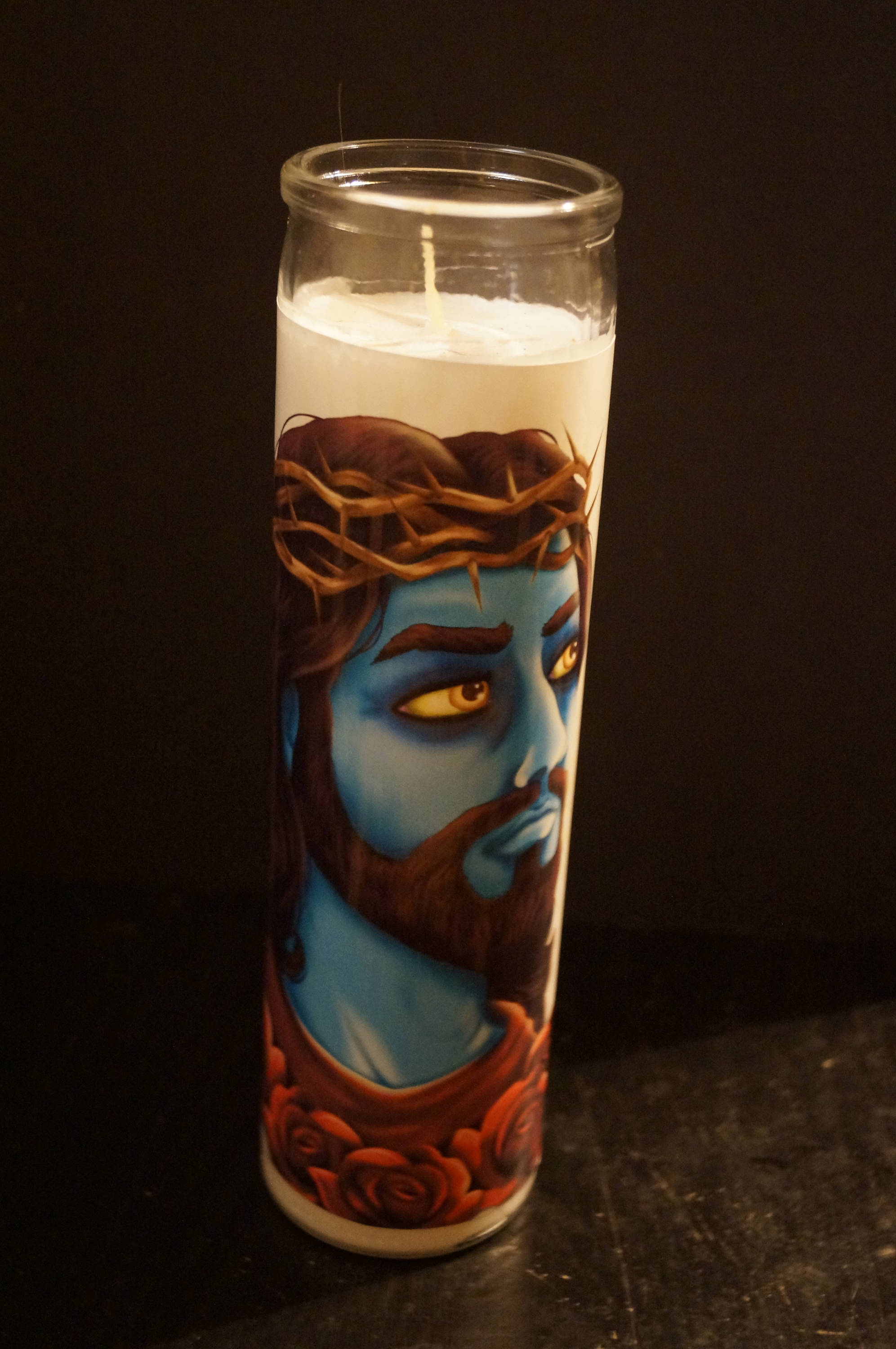 Prayer Altar Church Candle JESUS CHRIST Blue Catholic Saint | Etsy