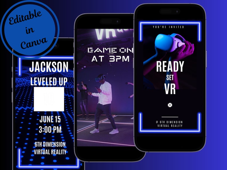 Editable VR Birthday Party Video Mobile Invitation | Virtual Reality ...