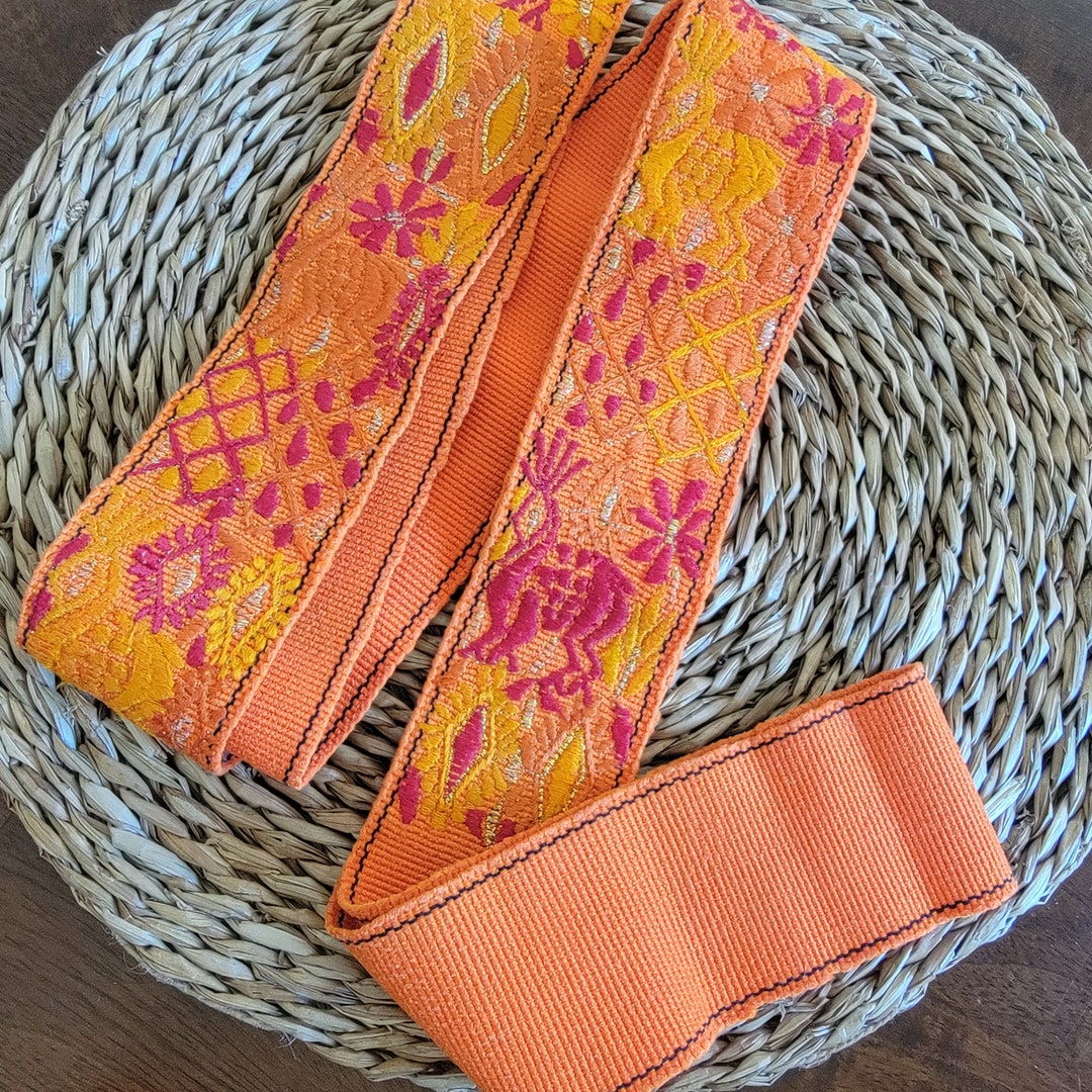 VINTAGE Faja Tipica De Guatemala, Orange Indigenous Belt, Mayan Waist ...