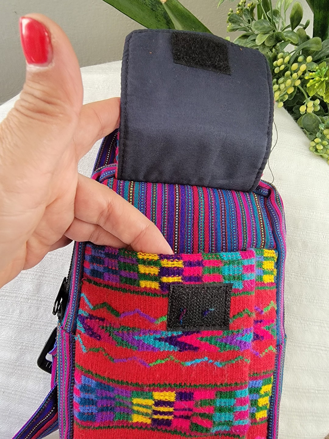 Multicolor Crossbody Bag, Guatemalan Fanny Pack, Mayan Textile Hiking ...