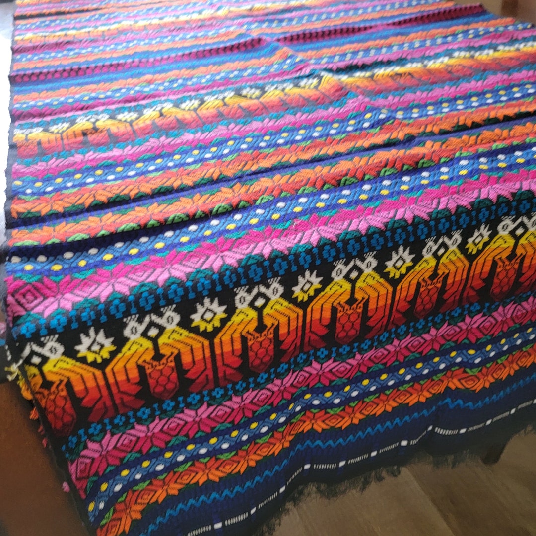 Guatemalan Fabric, Colorful Mayan Textile, El Quetzal Fabric ...