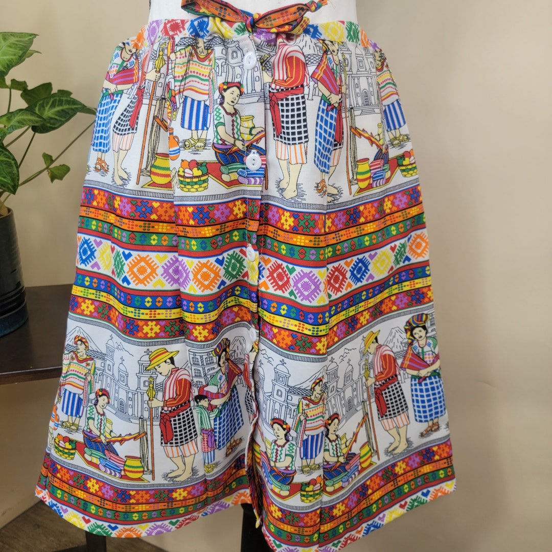 Size 8 to 10 Guatemalan Skirt, Mayan Fabric Skirt, Short Skirt From ...