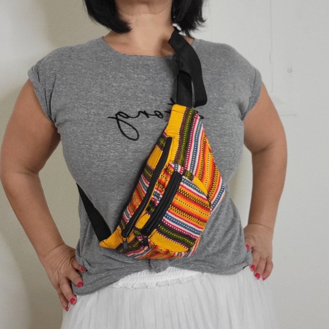 Yellow Fanny Pack, Guatemalan Fanny Pack, Mayan Textile Purse, Light ...