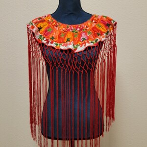 VINTAGE Guatemalan Hand Embroidered Cape, Mayan Fabric Top, Handwoven ...