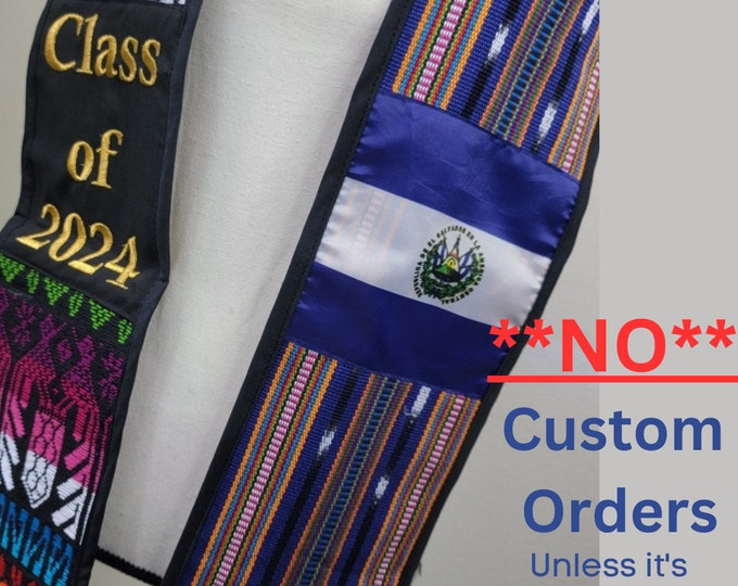 Salvadoran Graduation Sash, Central American Sash, Proud Salvadoran ...
