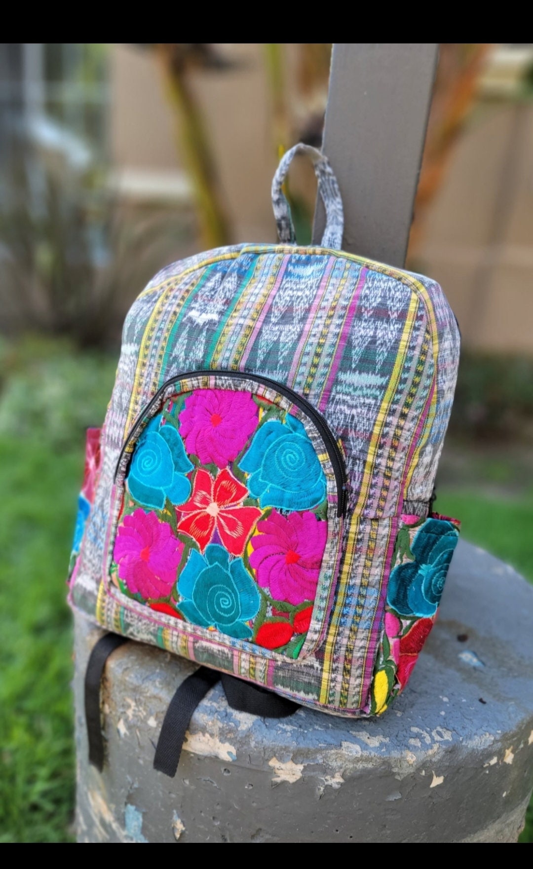 GUATEMALA BACKPACK, SARAPE Fabric Backpack Tribal Backpack, Chiapas Bag ...