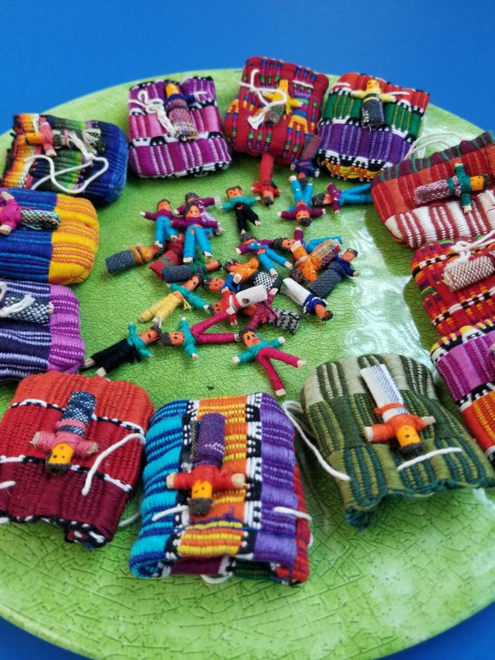 Guatemalan Worry Dolls With Pouch: Mayan Legend Remedy - Etsy