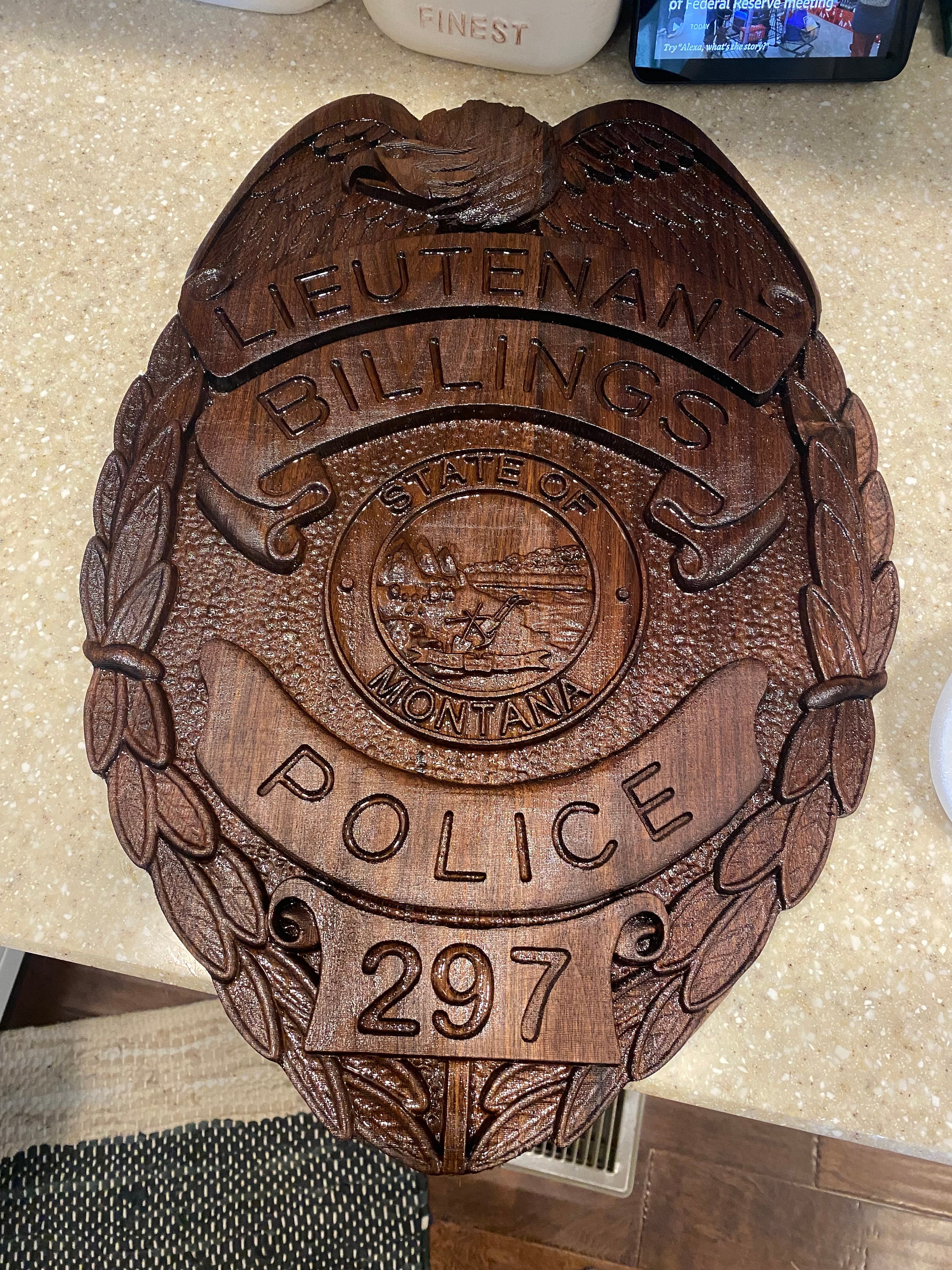 Carved Custom Wooden Badge - Law Enforcement, Police, Military - Etsy