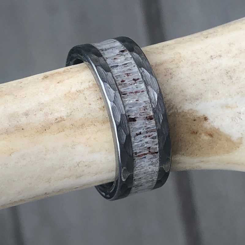 Antler Wedding Band - Etsy