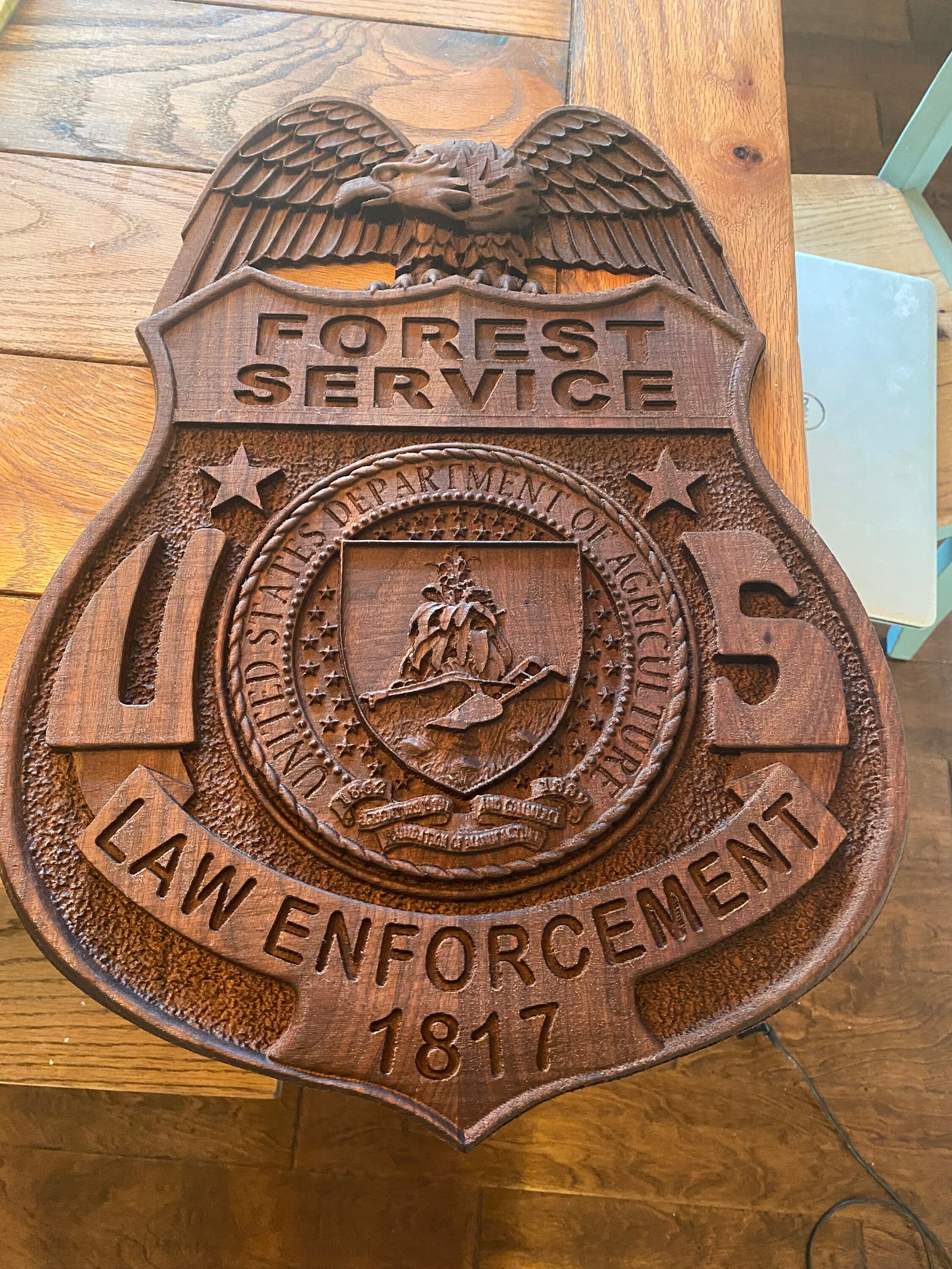 Carved Custom Wooden Badge - Law Enforcement, Police, Military - Etsy