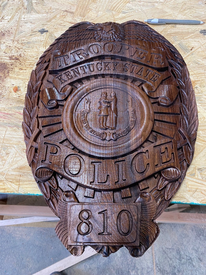 Carved Custom Wooden Badge - Law Enforcement, Police, Military - Etsy