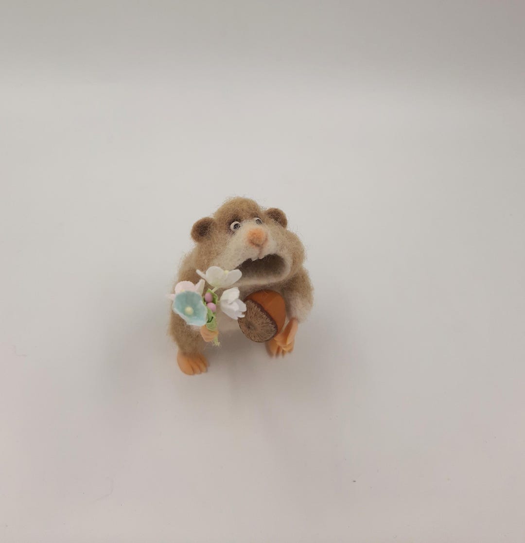 Needle Felted Hamster, Artist Wool Miniature, Felted Orange Hamster ...