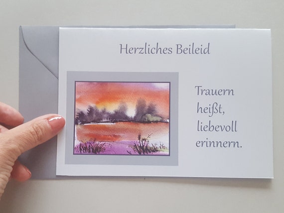 German text condolence card size approx farewell card 17 x 12 cm with ...