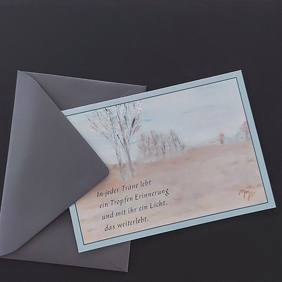 German text condolence card size approx farewell card 17 x 12 cm with ...