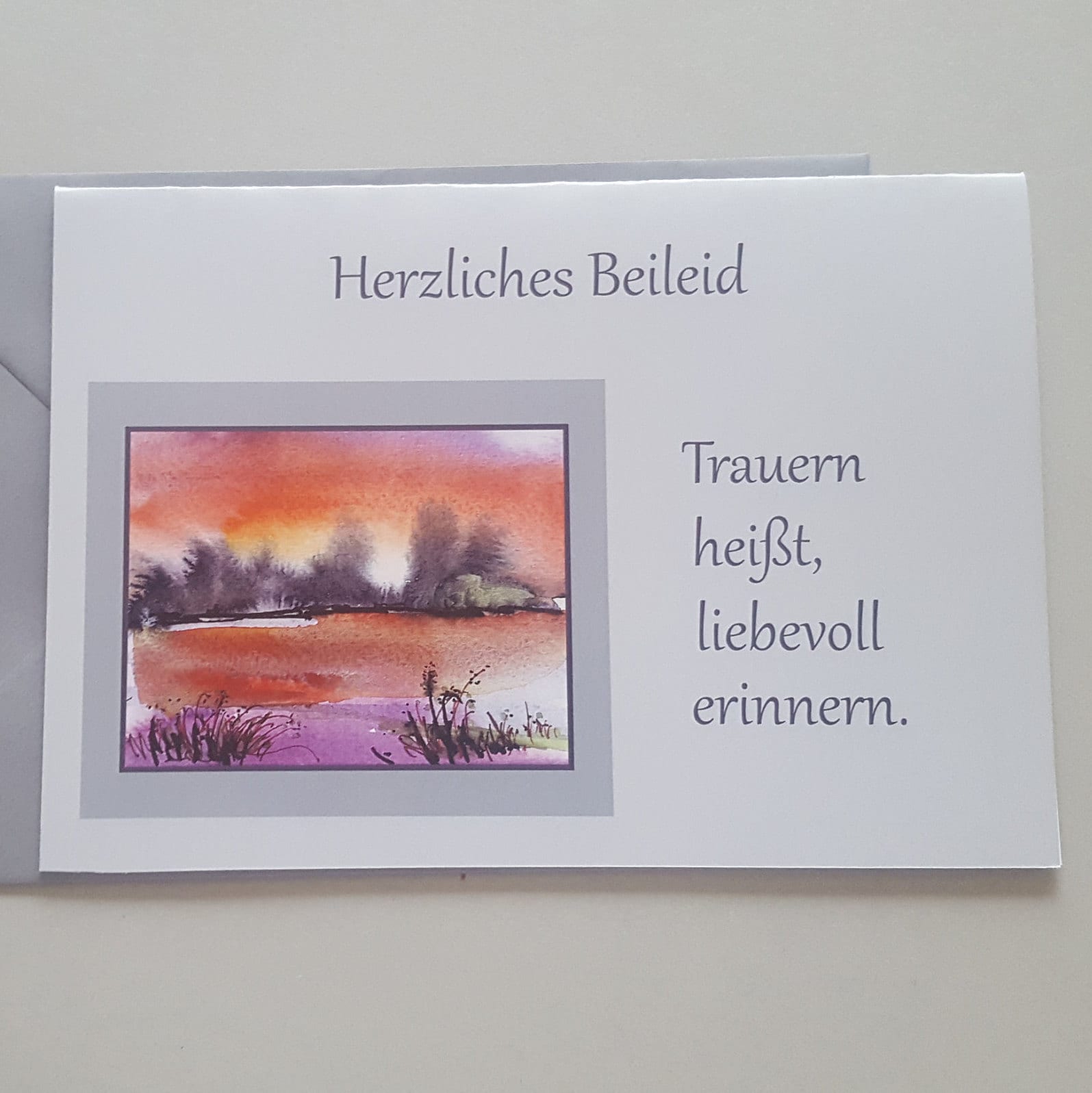 German text condolence card size approx farewell card 17 x 12 cm with ...