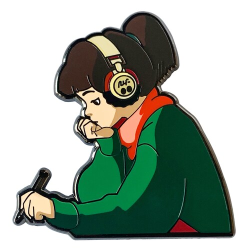 Lo-fi Study Girl Enamel Pin Hat / Backpack / Jacket Chill - Etsy