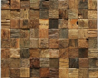 Natural wood mosaic tile rustic wood wall tiles NWMT001 | Etsy