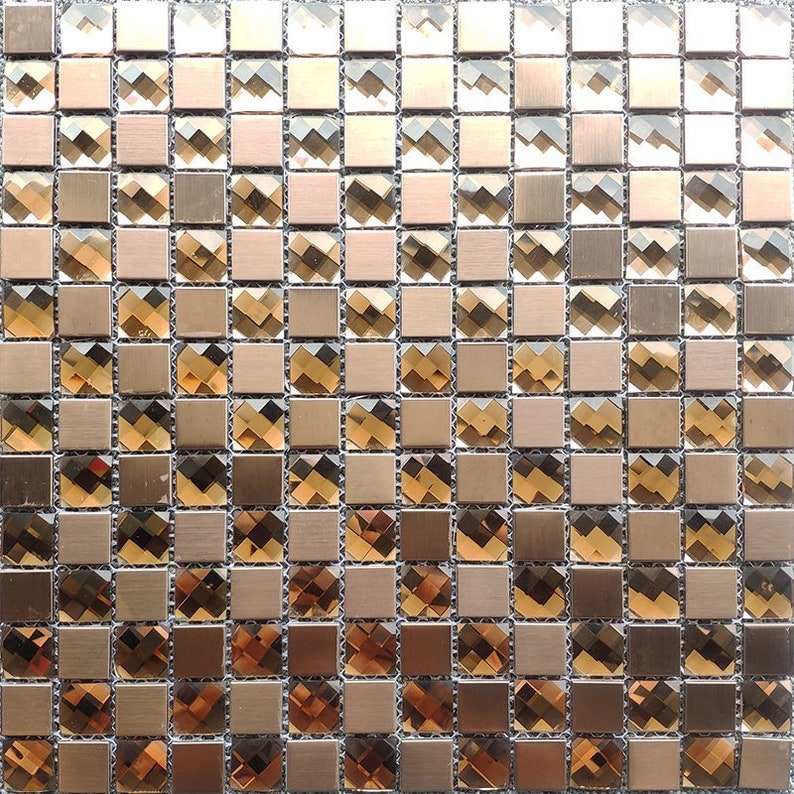 Brown Tan Mirror Glass Mosaic Tile Backsplash JMFGT072 - Etsy