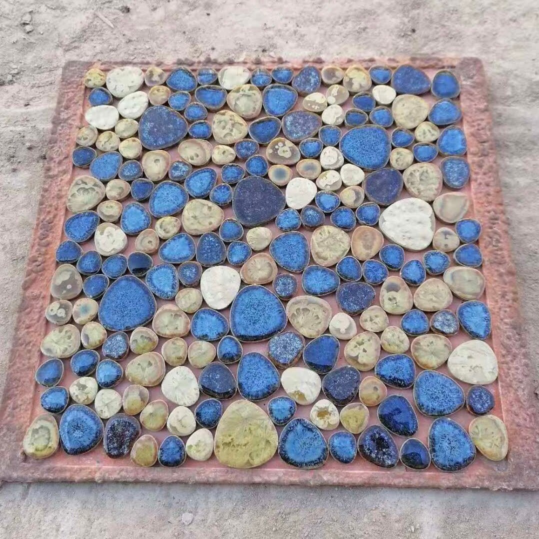 Glazed Beige Brown Navy Blue Pebble Porcelain Ceramic - Etsy
