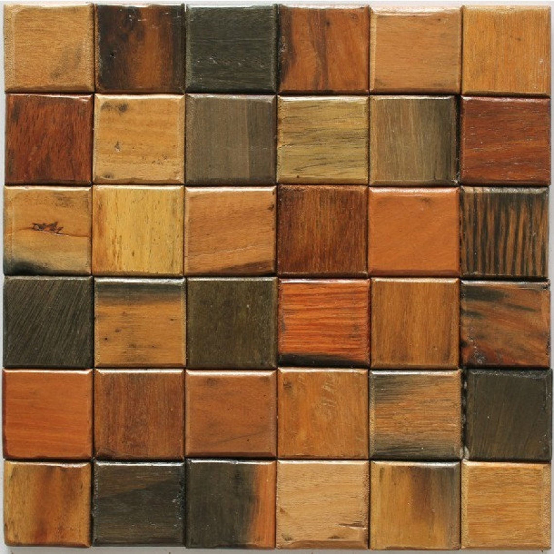 Natural Wood Mosaic Tile Rustic Wood Wall Tiles NWMT016 - Etsy
