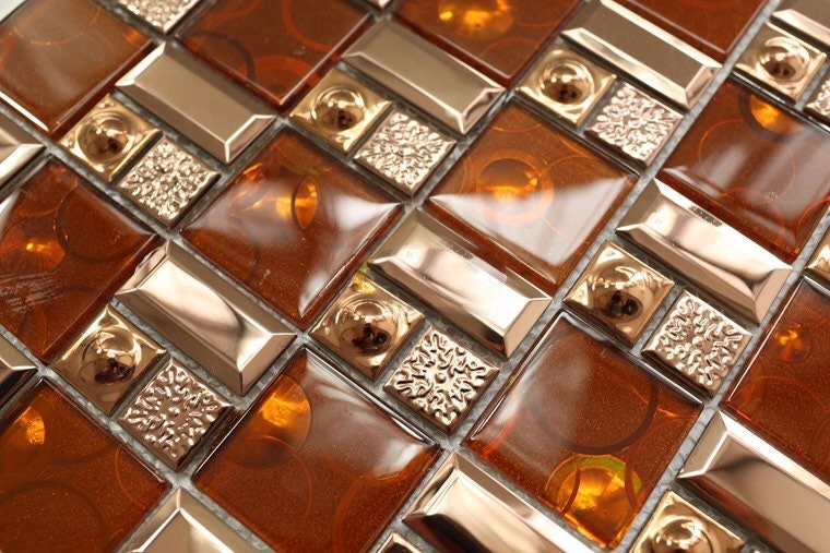 Crystal Glass Mosaic Kitchen Backsplash Tile JMFGT114 Rose - Etsy