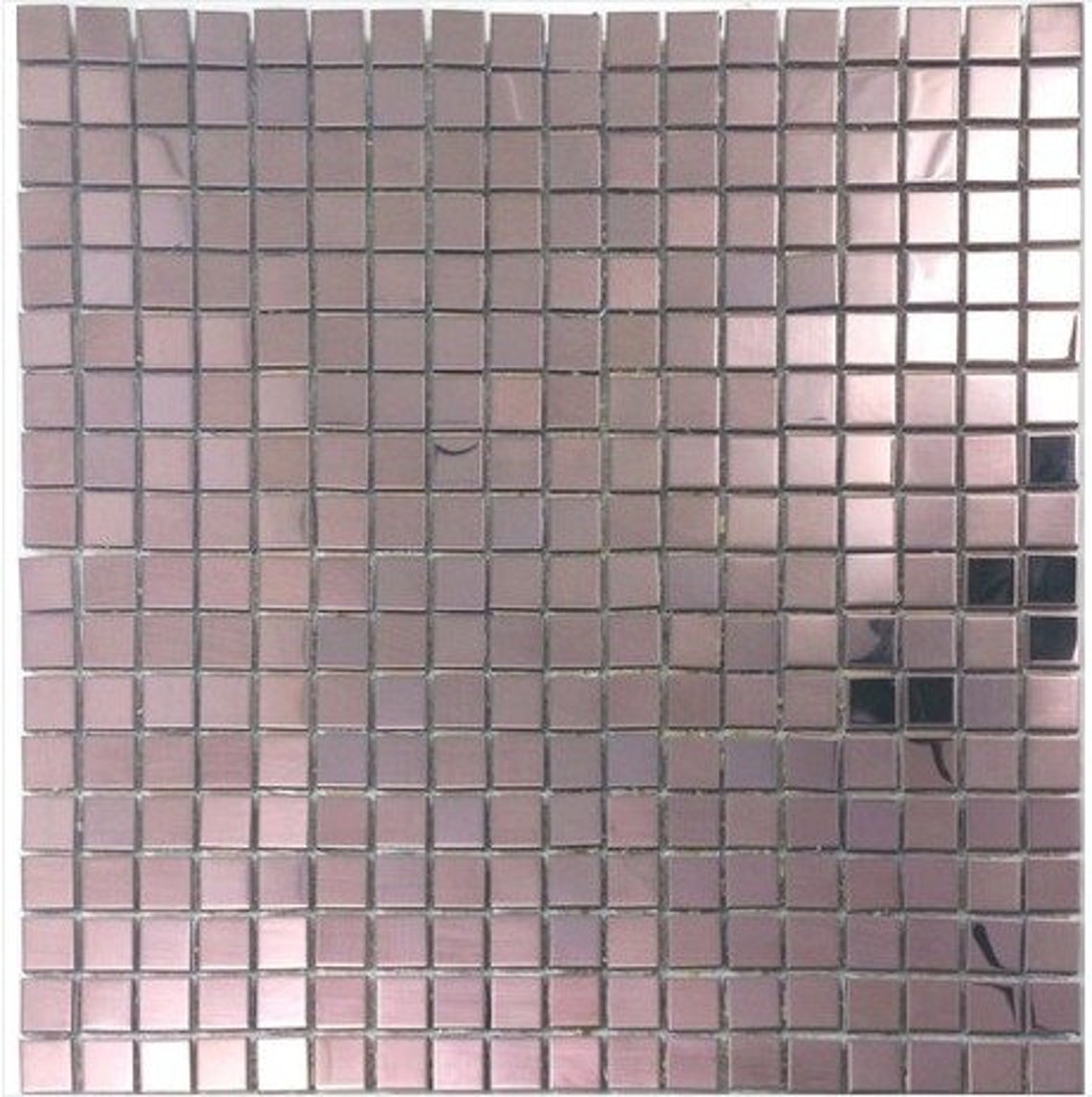 Rose Gold Metal Mosaic Tile SMMT032 Square Stainless Steel Metallic ...