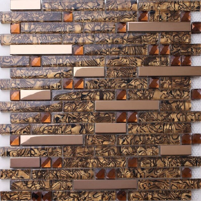 Glass Mosaic Kitchen Backsplash Tile SSMT071 Bathroom Tiles - Etsy