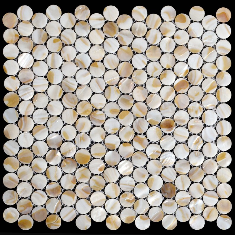 Penny Round Shell Mosaic Wall Tile Backsplash Mother of Pearl - Etsy