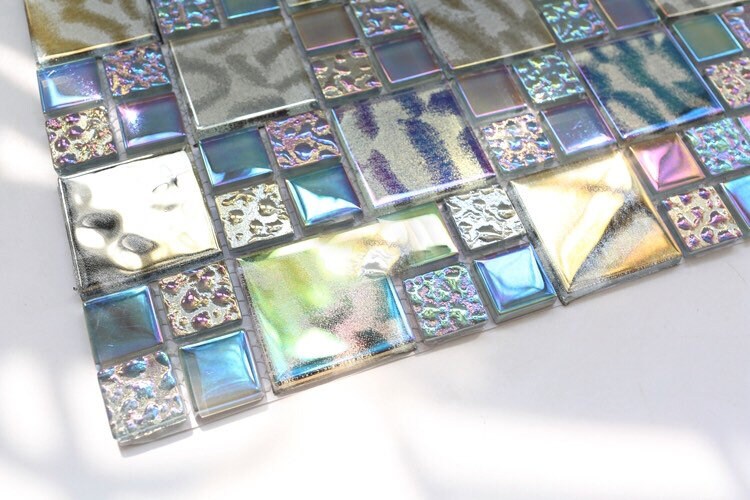 Rainbow Glass Mosaic Kitchen Wall Tile Backsplash JMFGT050 - Etsy