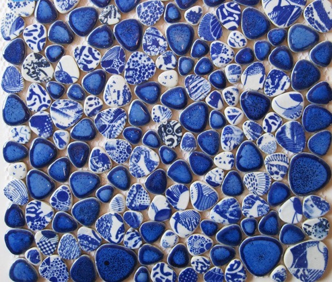 Chinese Blue White Pebble Porcelain Kitchen Wall Tiles - Etsy