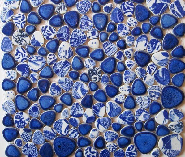 Chinese Blue White Pebble Porcelain Kitchen Wall Tiles - Etsy