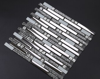 Crystal White Glass Mosaic Backsplash Tile JMFGT002 - Etsy