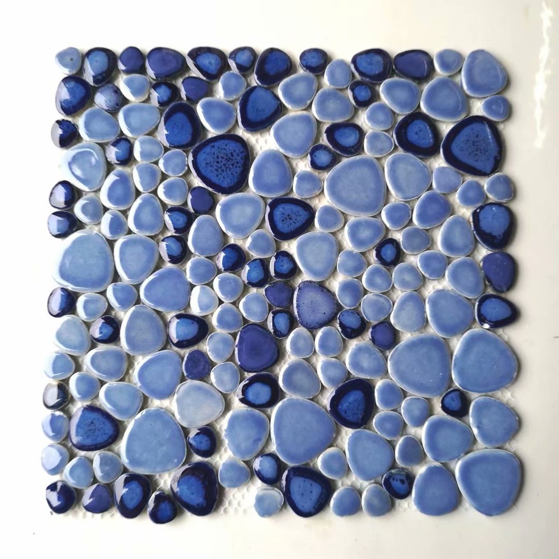 Navy Light Blue Pebble Porcelain Backsplash Tile PPMTS07 Ceramic ...